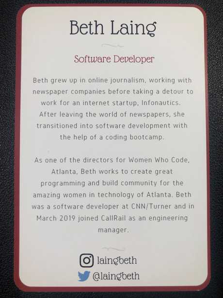 Beth Laing | Heroines of Javascript