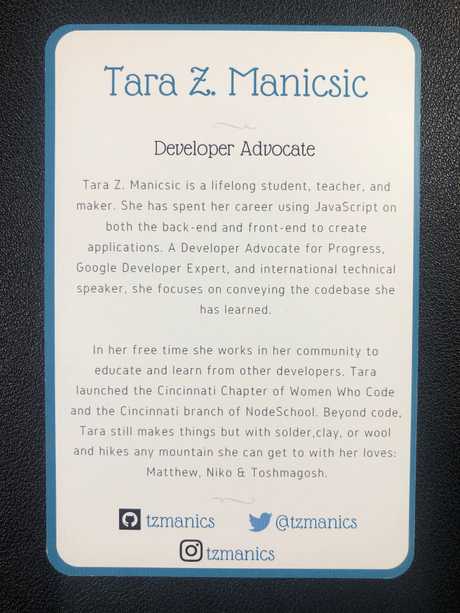 Tara Z. Manicsic | Heroines of Javascript